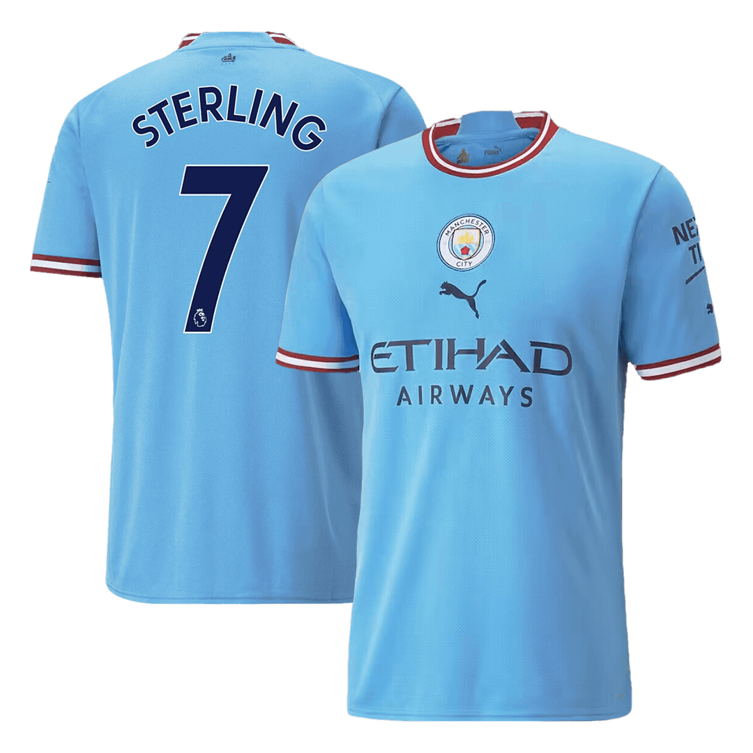 STERLING #7 Manchester City Home Authentic Jersey 2022/23 Men ...